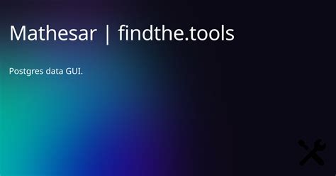 Mathesar Find The Best Tools For Your Job Findthetools