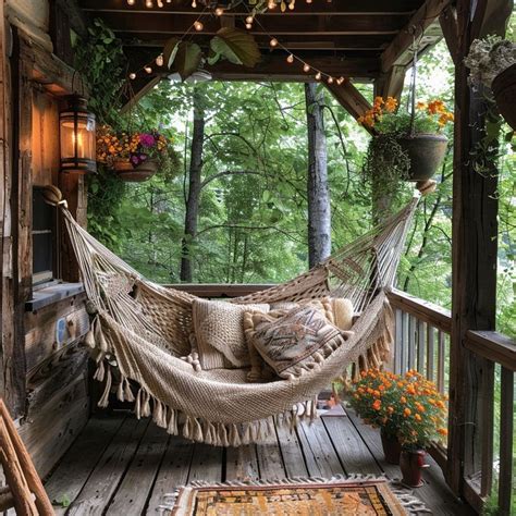 Tranquil Outdoor Living Hammock Haven With Hanging Flowers I 2024