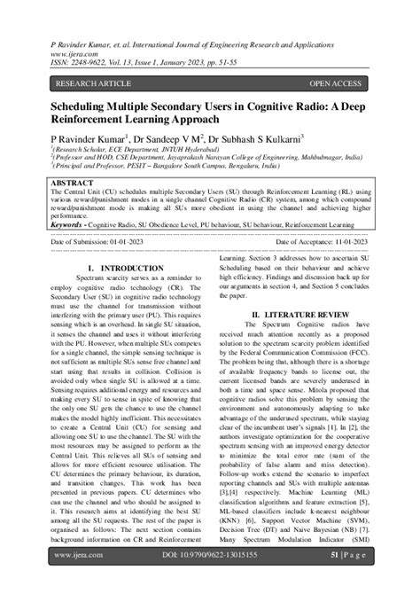 Pdf Scheduling Multiple Secondary Users In Cognitive Radio A Deep