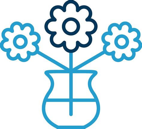 Flower Line Blue Two Color Icon 44189419 Vector Art At Vecteezy
