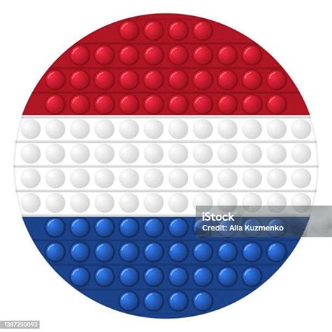 네덜란드의 국기와 유리 빛 공 둥근 구 템플릿 아이콘 네덜란드 국가 상징 광택 사실적 공 3d 벡터 일러스트 트렌디 한 안티 스트레스 게임 팝 간단한 보조개 큰 거품 3차원