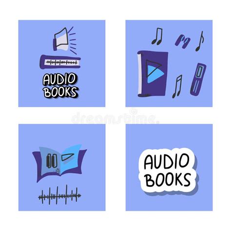 Set of Audio Books Symbols. Vector Illustration. Stock Vector ...