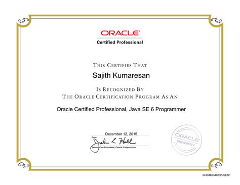Certificate Oracle Ppt
