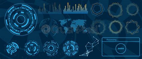 Hud User Interface Gui Futuristic Panel With Infographic Elements Stock Vector Crushpixel