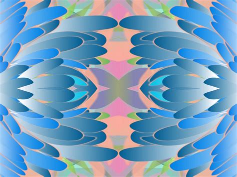 무료 이미지 창조적 인 하늘 복고풍의 꽃잎 대칭의 꽃 무늬의 자연스러운 예술적 푸른 나비 화려한 담홍색