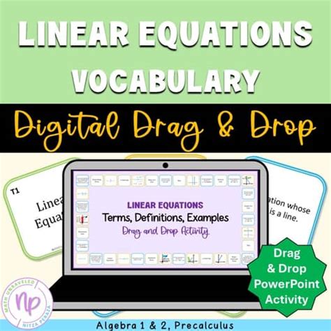 Linear Equations Vocabulary Interactive DRAG AND DROP Activity