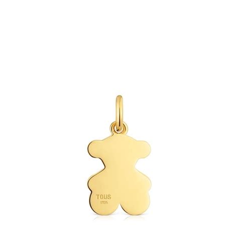 Colgante Con Baño De Oro 18 Kt Sobre Plata Oso Proyectado Y Gemas Tous