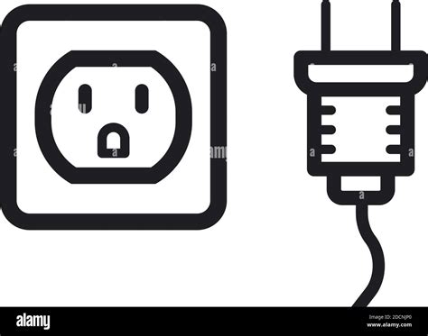 Electricity Outlet Socket And Power Plug Type B Usa Standard Vector