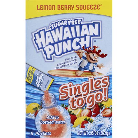 Hawaiian Punch Drink Mix Sugar Free Lemon Berry Squeeze 8 Ct