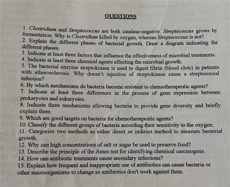 Solved Questions 1 Clostridium And Streptococcus Are Both