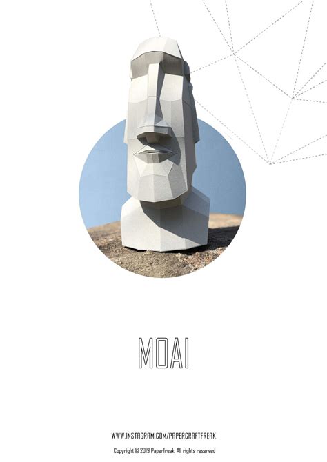 Papercraft 3d Moai Stone Statue Rapa Nui Easter Island Pepakura Pdf