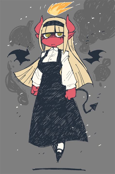 Safebooru 1girl Angry Black Nails Black Tail Blonde Hair Breasts