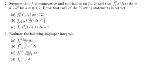 solved 2 suppose that f is nonnegative and continuous on