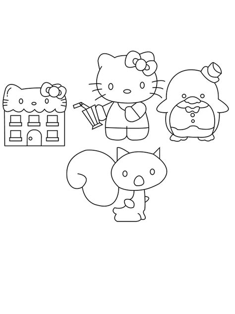 Hello Kitty Coloring Pages Friends