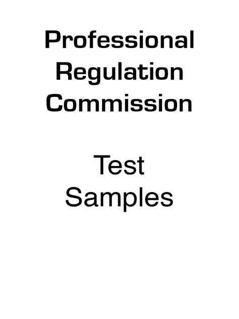 Prc Exam Answer Key Samples Pdf