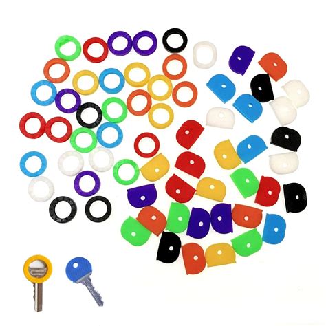 Buy Jzk Set 64 X Colourful Flexible Rubber Key Cap Covers Key Identifier Coding Rings To Colour