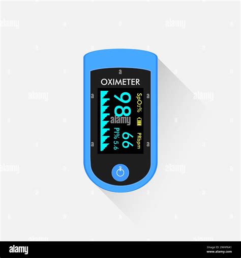Oximeter Device Icon Flat Vector Saturation Oxygen Measurement Stock