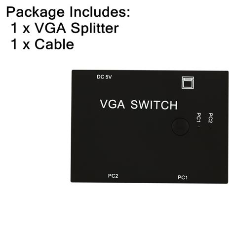 2 In 1 Out VGA Switcher 2 Port VGA Switch Box VGA Vicedeal