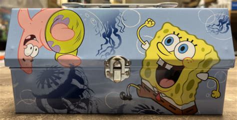 Spongebob Squarepants Tin Tool Box Handle Latch Box Storage 4640420318