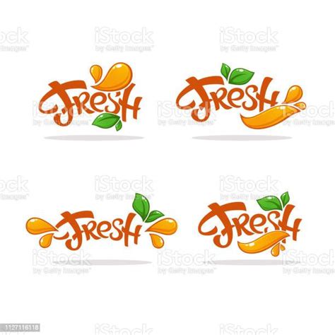 벡터 컬렉션의 밝은 빛나는 로고 스티커 엠 블 럼과 신선한 오렌지 주스에 대 한 배너 로고에 대한 스톡 벡터 아트 및 기타 이미지 로고 과일 주스 Istock
