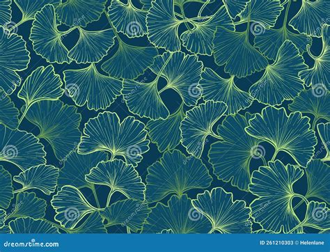 Ginkgo Biloba Leaves Seamless Pattern Background Stock Vector Illustration Of Original