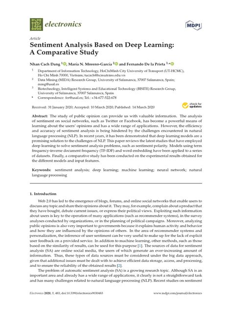 Sentiment Analysis Based On Deep Learning A Comparative Study Pdf