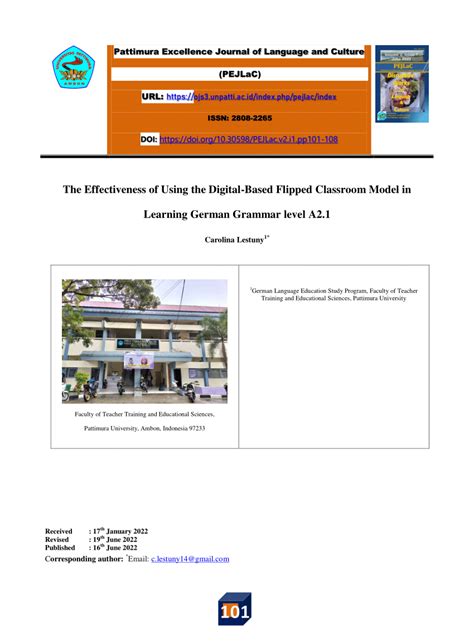 Pdf The Effectiveness Of Using The Digital Based Flipped Classroom Model In Learning German