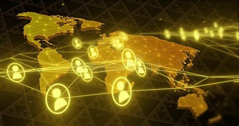 Global Network Connections And User Icons Animation Over World Map Stock Footage Video Of