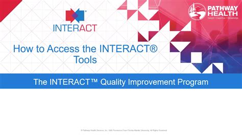 how to access the interact tools pathway health
