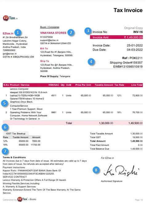 Simplify Gst Invoicing Guide To The Sample Tax Invoice Format New