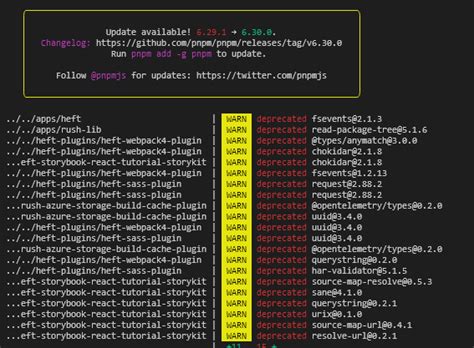 preventing pnpm from displaying too many deprecation warnings · issue