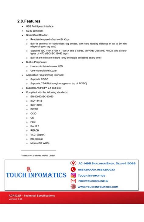 Acr U Usb Nfc Reader Writer White At In New Delhi ID