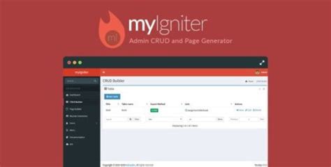 myigniter admin crud and page generator explore a world of gpl