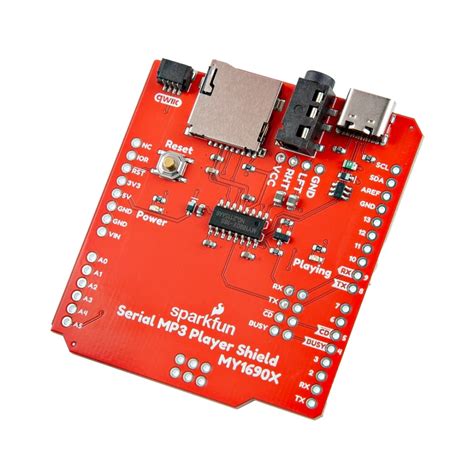 serial mp3 player shield my1690x nakładka dla arduino sparkfun
