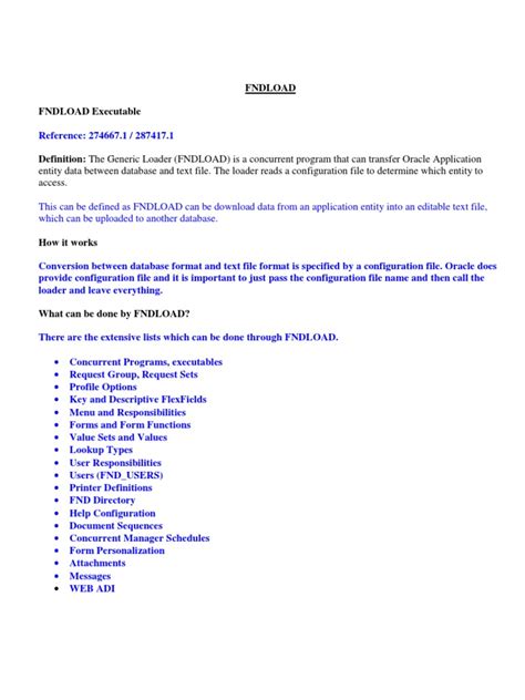 Fndload Executable Pdf Computer File Oracle Database