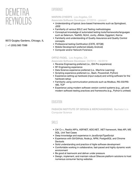 Associate Software Developer Resume Samples Velvet Jobs