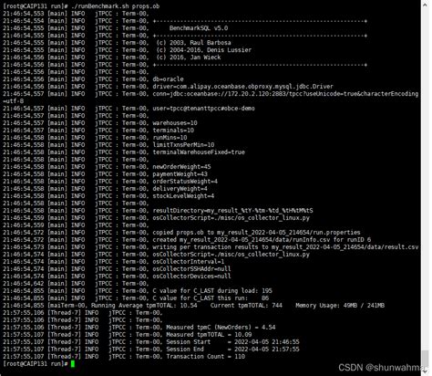 压测工具benchmarksql对oceanbase开源版3 1 2性能测试调优 csdn博客