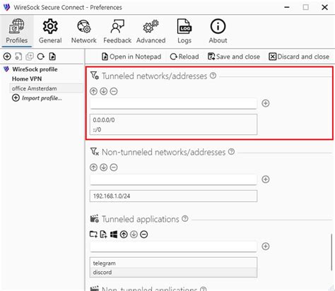 Connection Profiles Wiresock Documentation