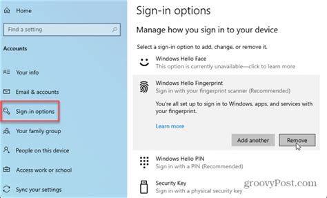 How To Remove Windows Hello Fingerprint On Windows