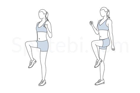 High Knees Illustrated Exercise Guide Workout Guide Exercise High