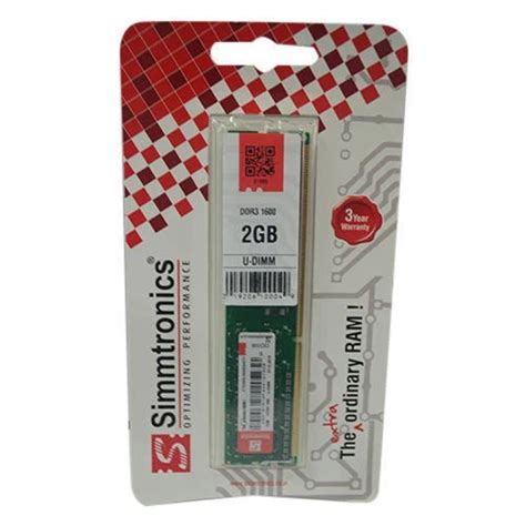 Simmtronics 2gb Ddr3 Desktop Ram 1600 Mhz At Best Price In New Delhi