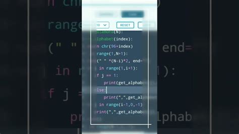 Alpha Diamond Using Python Ccbp Nxtwave Nxtwaveccbp Programming Python Coding Shorts Viral