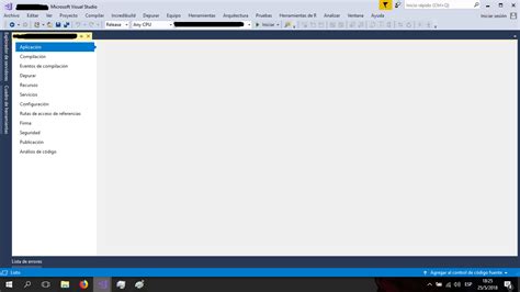 Empty Project Properties In Visual Studio 2017 Stack Overflow