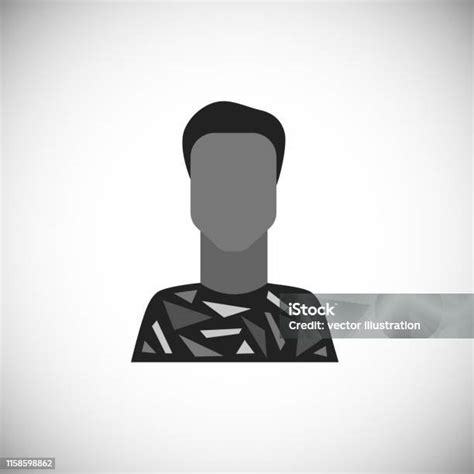 재미있는 티셔츠를 입은 햇볕에 그을린 남자의 아바타 실루엣 문자의 심플한 블랙 아이콘입니다 세련된 남자 T 셔츠에 대한 스톡 벡터 아트 및 기타 이미지 Istock