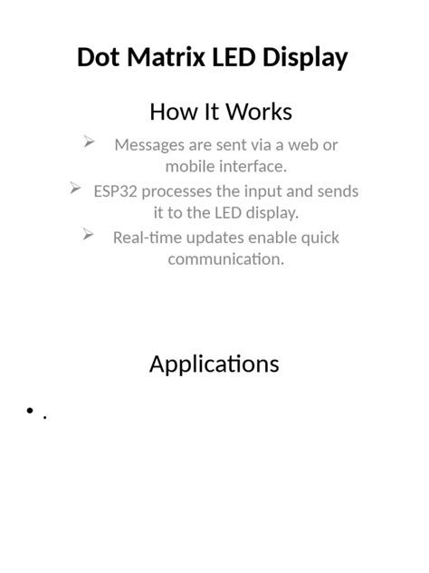 Dot Matrix Led Displayppt Pdf