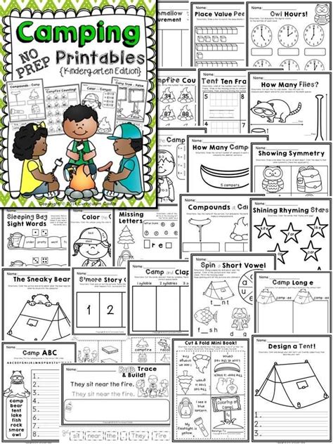 Camping Kindergarten Math And Literacy Printables Camping Theme