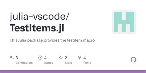 Github Julia Vscodetestitemsjl This Julia Package Provides The Testitem Macro