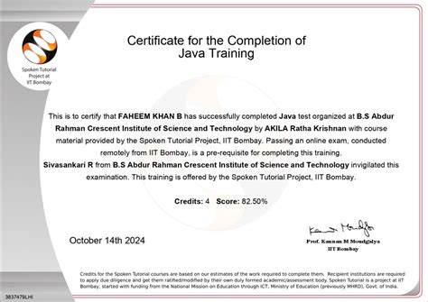 Faheem Khan On Linkedin Java Training Certification Spokentutorial Iitbombay Programming