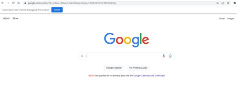 Automation 360 Started Debugging This Browser Issue