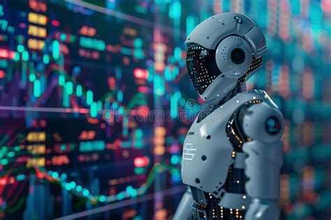 A Trading Robot Analyzing The Trading Charts Symbolizing The Graph